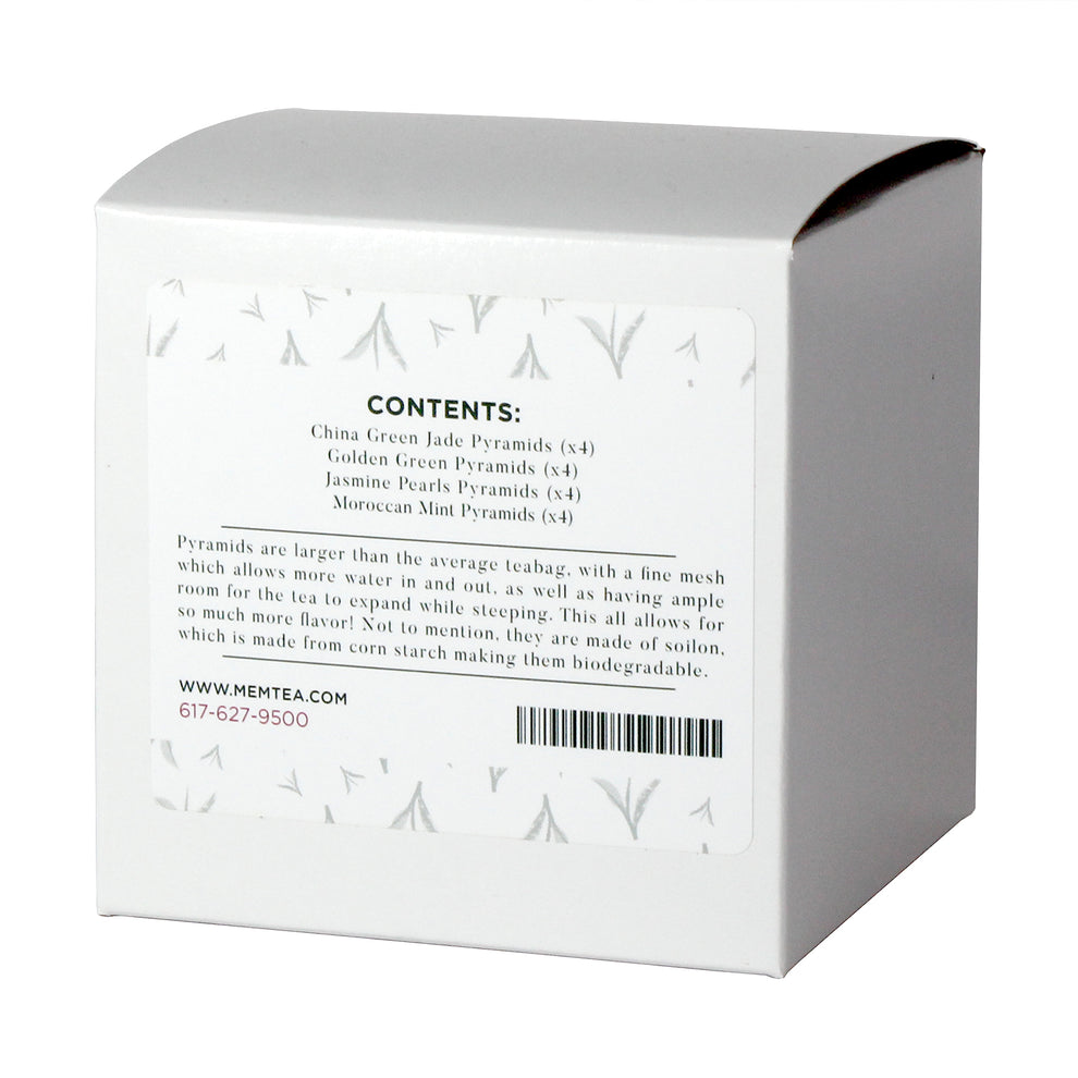 Green Tea Pyramid Tea Bag Sampler - Individually Wrapped – MEM TEA